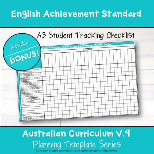 V9 Australian Curriculum ENGLISH ACHIEVEMENT STANDARD CHECKLISTS - YEAR 2
