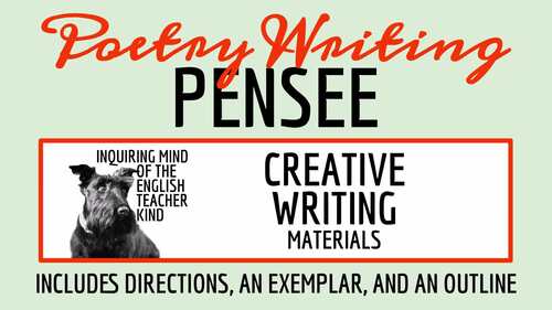 Pensee Halloween Poetry Activity for High School Creative Writing