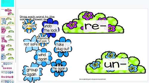 Spring, April Prefix (pre, re, un, dis) word sort. *distance learning