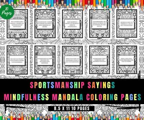 Sportsmanship Door Decorations Saying, Craft Coloring Sheets, No Prep