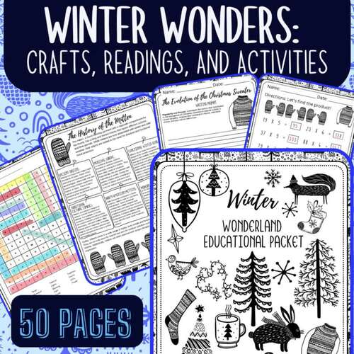 Winter Lessons Crafts Readings and Activities for 4th-6th | TPT