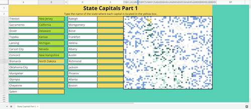 U.S. State Capitals Digital Mystery Picture Activity Part 1 | TPT