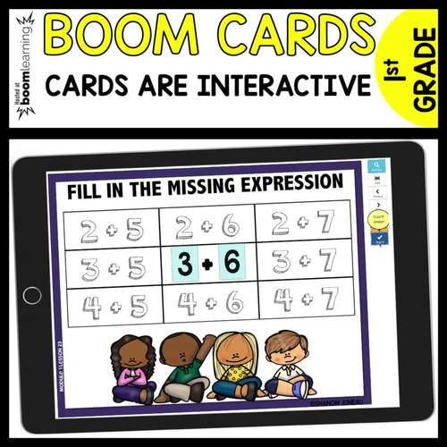 Missing Expressions with an Addition chart using Boom Cards | TPT