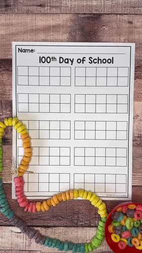 100th Day of School Fruit Loop Necklace | 100 Snacks Sorting Mat | 100 ...