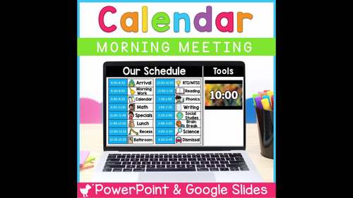 Digital Calendar Morning Meeting | Google Slides | PowerPoint | TPT