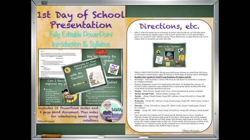 First Day of School PowerPoint & Syllabus by Savvy Teacher Solutions