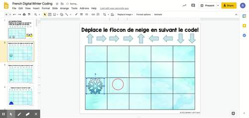 French Digital Winter Coding by Sprinkle it with French | TpT