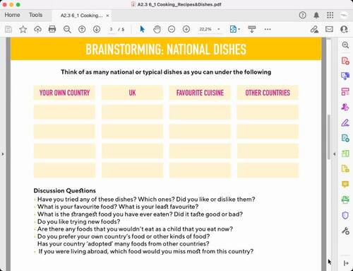 The Ultimate Cooking & Food Bundle by ESL Class Workshop | TPT