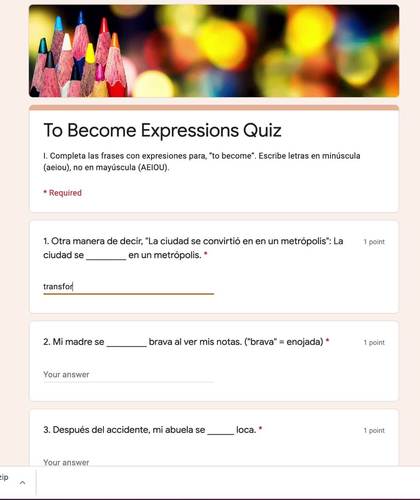 Spanish To Become Expressions PowerPoint | TPR Story and Activities