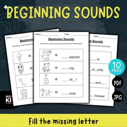 Beginning Sounds - Fill in the Missing Letter by ModernKids LearningPress