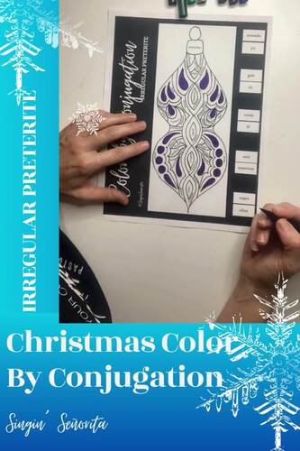 Irregular Preterite Christmas Color By Conjugation by SinginSeñorita