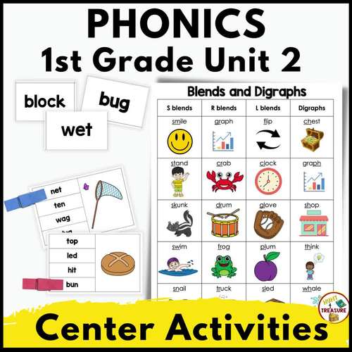 Benchmark Advance Phonics Anchor Charts and Activities | 1st Grade Unit 2