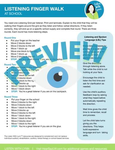 BACK TO SCHOOL Fun Listening Activities Directions - Discrimination DHH ...