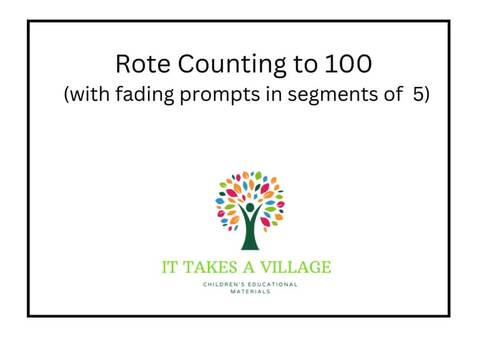 Math skills-rote counting to 100 (suitable for use with ABLLS-R task R2)