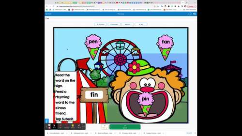 Feed the Circus Friends Rhyming Words BOOM Cards by Little Library of ...