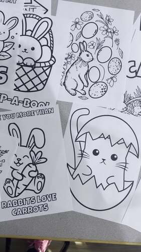 Easter Coloring Pages Printable, Bunny Egg Spring Activity Pack (PDF ...