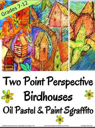 Two Point Perspective Drawings! Seasonal Birdhouses! Middle School ...