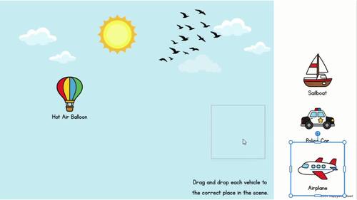 Vehicle Matching | Drag and Drop Google Slides | Air, Water, Land ...