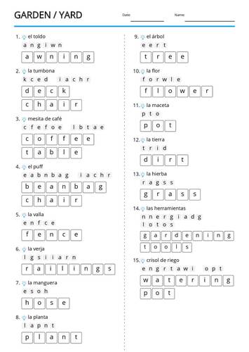 Spanish English Cards Puzzles Games Center by Words Aside | TPT