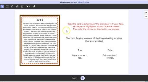 Inca Civilization Activity Scavenger Hunt with Color By Code and Easel ...