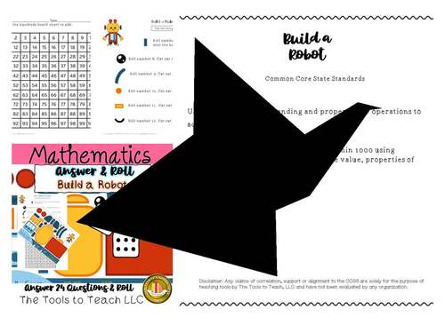 Build a Robot 3rd Grade 24 Add to 100 and Roll Cut and Glue Craft Game ...