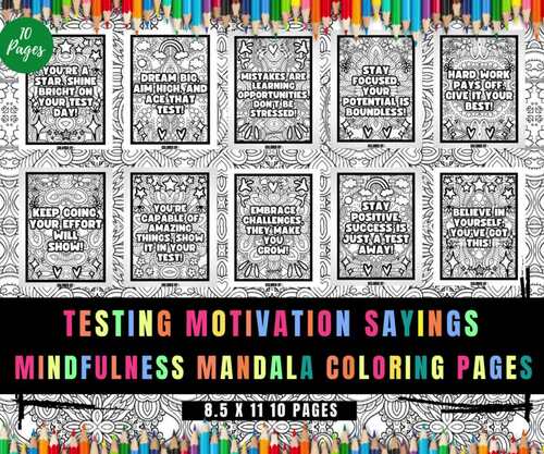Testing Motivation Sayings, Encouragement Mindset Mindfulness Coloring ...