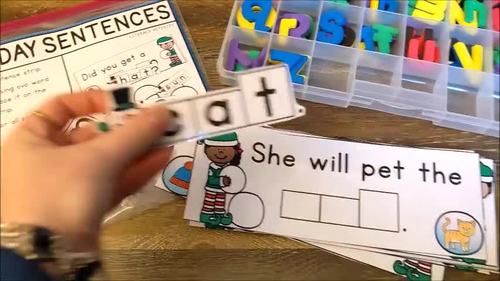 Holiday Simple Sentence Fill-In Activity by Fun Hands-on Learning