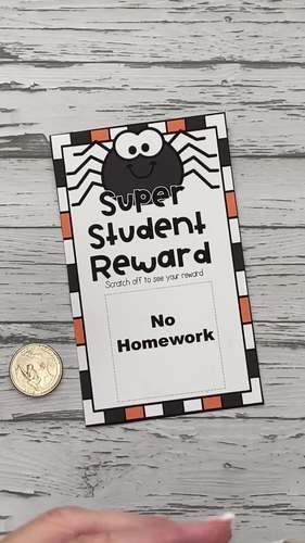 Scratch Off Halloween Reward Prize Coupons Editable BW and Color versions