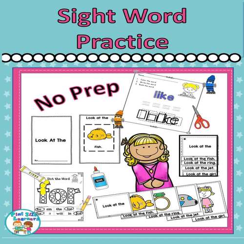 No Prep Sight Words Practice K - 1 by Pint Size Learners | TPT