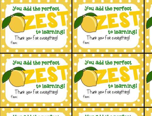 Lemon Teacher/ Staff Appreciation Tag- You add the perfect ZEST to ...