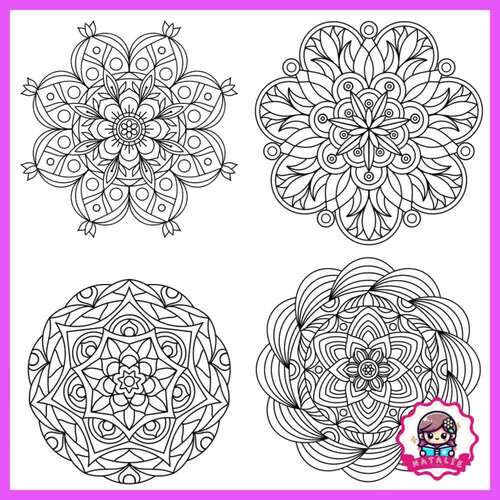 Mandala Line Art Creative Classrooms | Commercial Use | Clipart SET#4