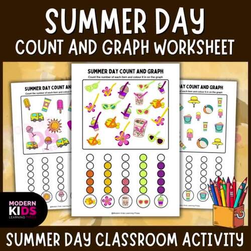 Summer Day Count and Graph Worksheets by ModernKids LearningPress
