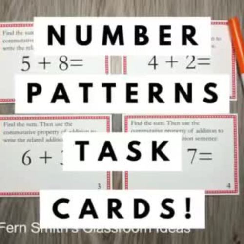 Number Patterns the Commutative Property of Addition Task Cards | TpT