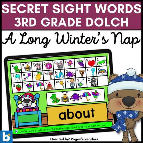 Winter Sight Words Activity for 3rd Grade Dolch Words for Boom Learning