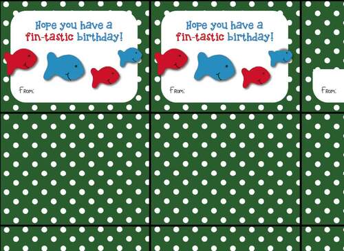 Swedish Fish Birthday Gift Tag- Hope you have a fin-tastic birthday!