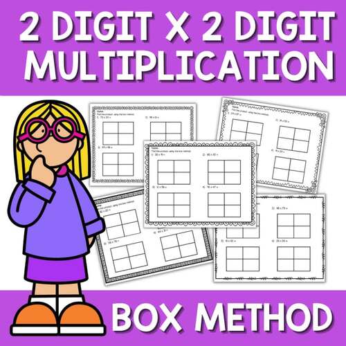 2 Digit by 2 Digit Multiplication Box Method 4th Grade Area Model ...