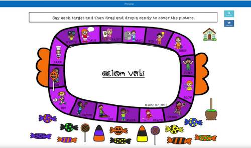 HALLOWEEN CANDY, DIGITAL BOOM CARDS, LANGUAGE (SPEECH THERAPY) by SLP Britt