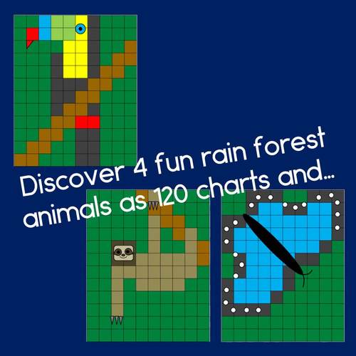 Rainforest Animals 100s Chart AND 120s Chart | Hundreds Chart Mystery ...
