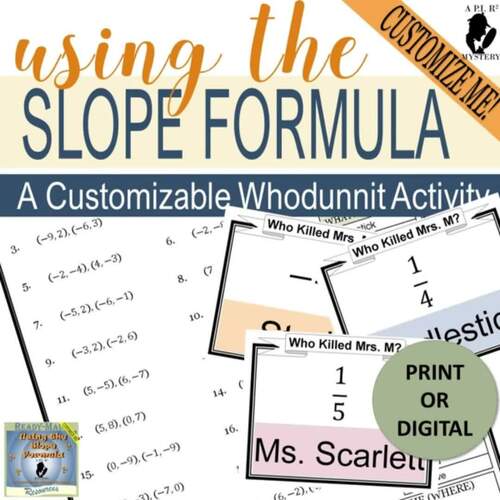 Find Slope from 2 Points Using the Slope Formula Customizable Activity ...
