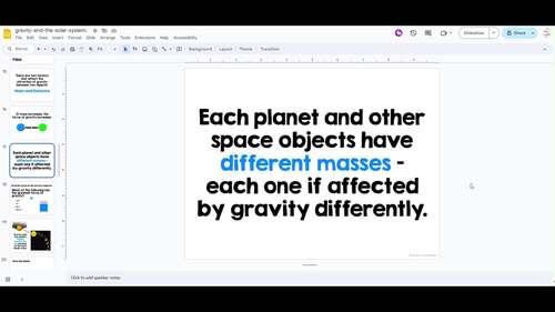 Gravity and the Solar System Interactive Lesson | TPT