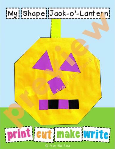Halloween Jack-o'-Lantern Shape Craft | 2D Geometry Activity for Math ...