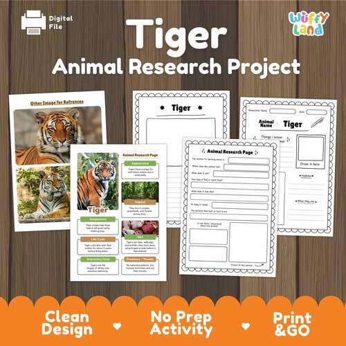 Tiger Research Project | Animal Report Writing | Real Photo ...