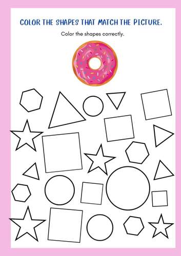 Skill : Shapes and coloring worksheets/ Activity/ learn: classroom