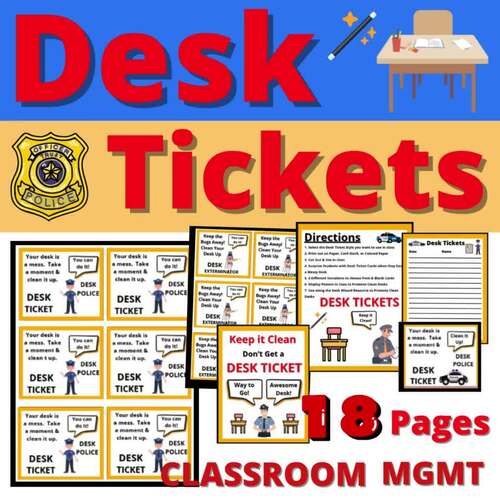 Desk Police Tickets Classroom Management Resource Like Desk Fairy Notes