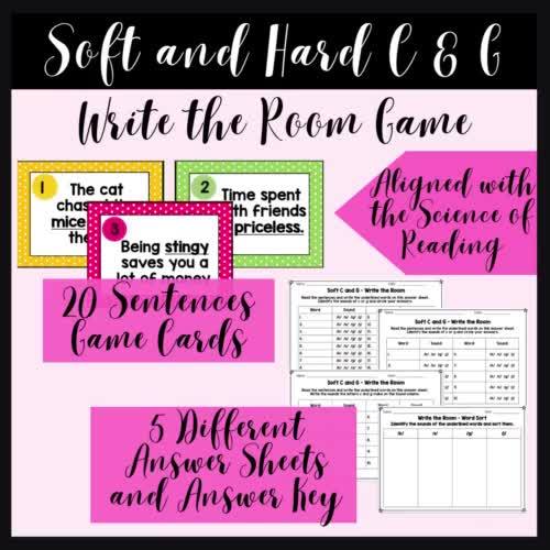 HARD AND SOFT C & G Activities, Games, and Worksheets for Centers