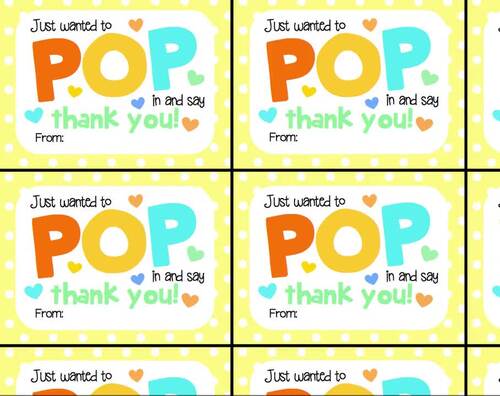 "Just wanted to POP in and say thank you!" Teacher/ Staff Appreciation ...