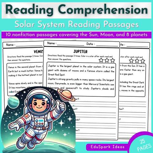 Solar System and Planets Reading Comprehension Passages and Question