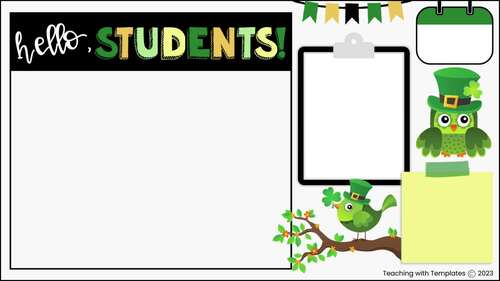 March Daily Agenda-Google Slides-St. Patrick's Day-Morning Meeting