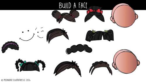 Build a Face clip art, Me, Kidlette COMBO PACK by Melonheadz Clipart