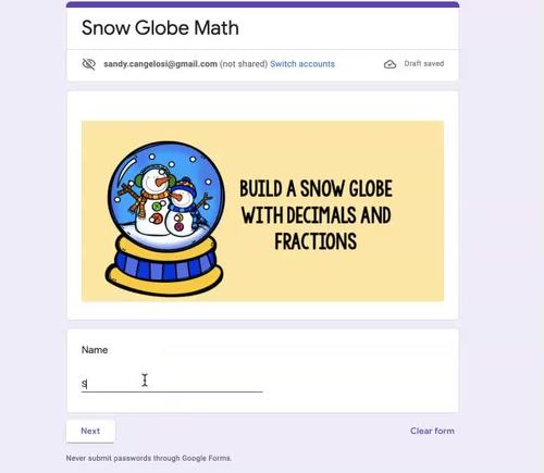 Converting Fractions to Decimals and Decimals to Fractions - Google Forms